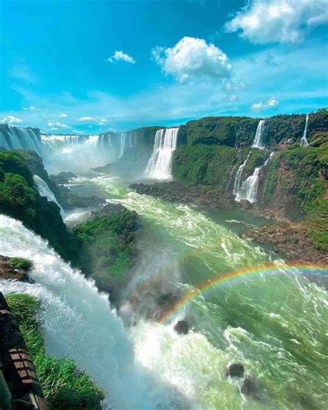 Igua U Falls It Is Shared Between Brazil And Argentina It Is Widely