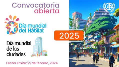 ONU Habitat Convocatoria para el Día Mundial del Hábitat y el Día de