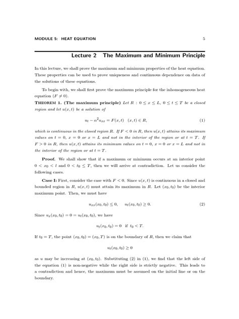 the maximum and minimum principle pdf partial differential equation mathematical concepts