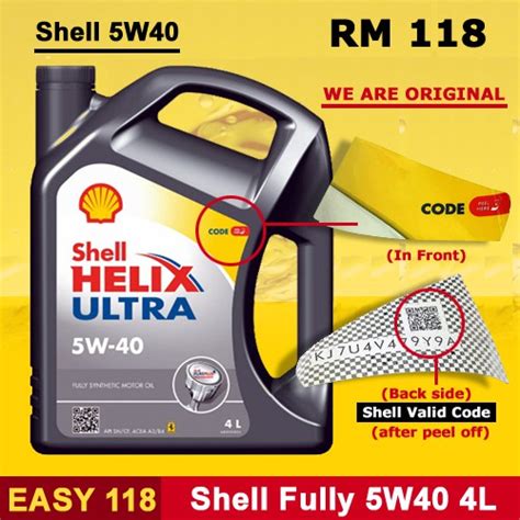 SHELL HELIX ULTRA FULLY SYNTHETIC ENGINE OIL 5W40 4L Shopee Malaysia