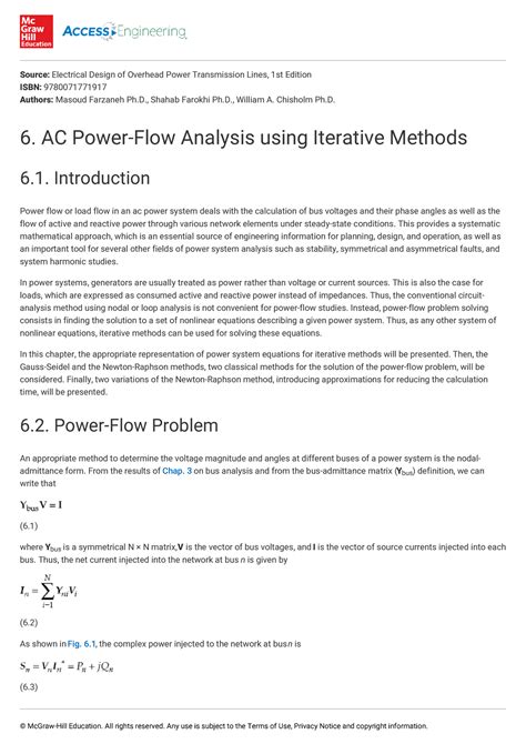 ac power flow analysis using iterative methods source electrical design of overhead power