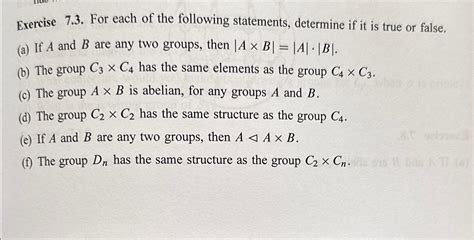 solved exercise 7 3 ﻿for each of the following statements