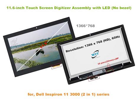 Inch Touch Screen Digitizer Assembly With Led No Bezel For Dell