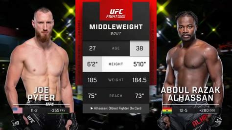 Joe Pyfer Vs Abdul Razak Alhassan UFC Vegas 80