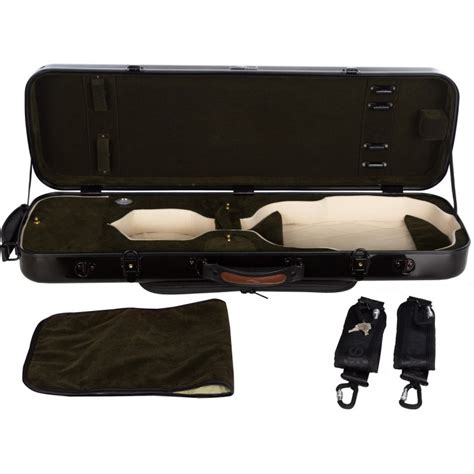 Étui pour violon rectangulaire Fiberglass Oblong 4 4 M case Noir Vert