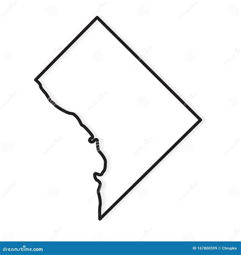 Black Outline Of Washington D C Stock Vector Illustration Of Science