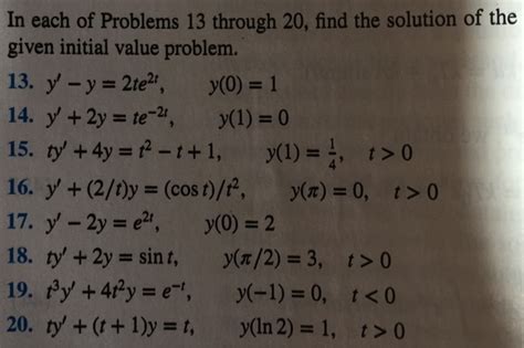 solved in each of problems 13 through 20 find the solution