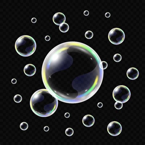 Premium Vector Realistic Soap Bubbles Isolated