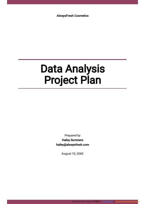 Data Analysis Project Plan Template Google Docs Word Apple Pages