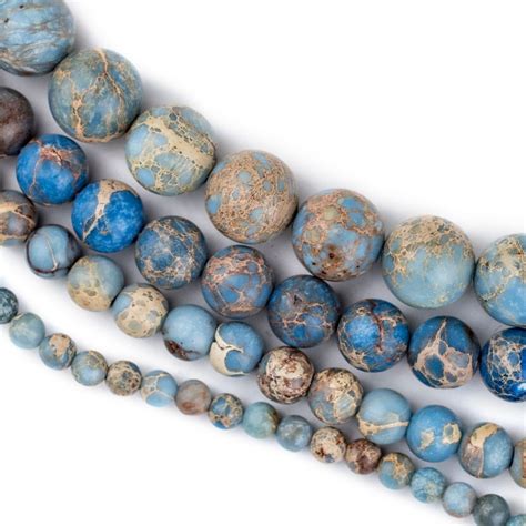 Carolina Blue Sea Sediment Jasper Beads Round Gemstone Etsy
