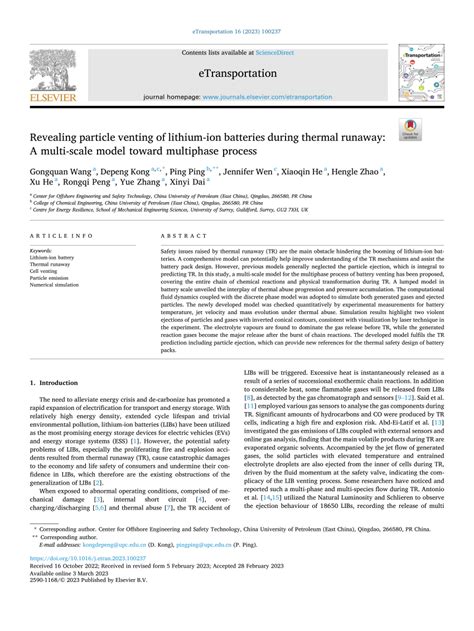PDF Revealing Particle Venting Of Lithium Ion Batteries During
