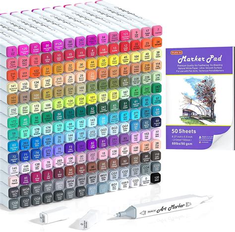 Buy Shuttle Art 205 Colors Dual Tip Alcohol Art Markers 204 Colors