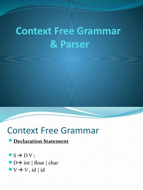 context free grammar and parser pdf