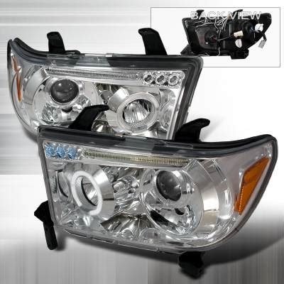 Toyota Tundra Spec D Halo LED Projector Headlights Chrome 2LHP