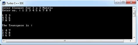 c program find transpose of a matrix computer notes