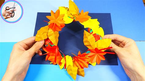 秋の飾り 折り紙で作る落ち葉のリースを紹介11月12月飾りにもみじやイチョウの葉っぱを作って12枚で作ったリースを作ってみてはいかが