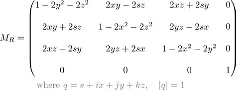 quaternion to rotation matrix