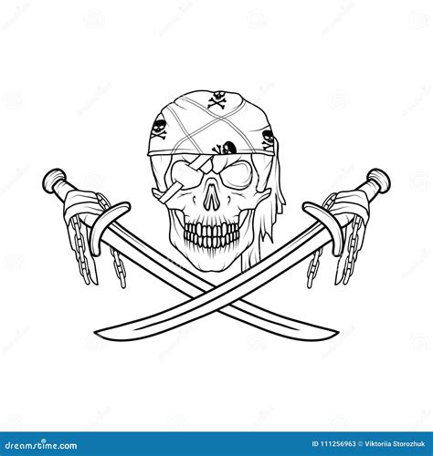 Wektorowa Ilustracyjna Pirat Czaszki Ikona Pirat Czaszka Ilustracja