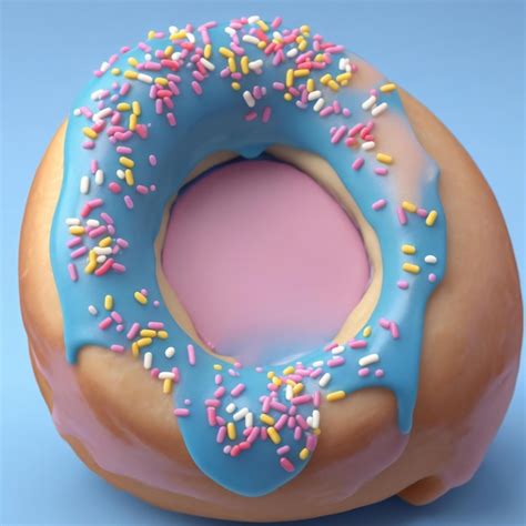 Premium Ai Image D Rendering Of Donuts With Icing And Sprinkles