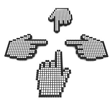 Computer Hand Cursors Bunch Pixel Grayscale Computers PNG