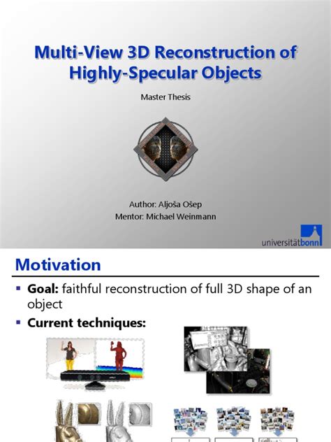 multi view 3d reconstruction of specular objects and normal field integration pdf image