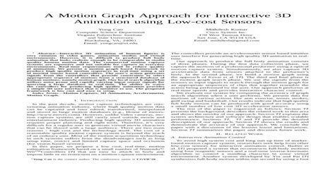 a motion graph approach for interactive 3d animation using yongcao
