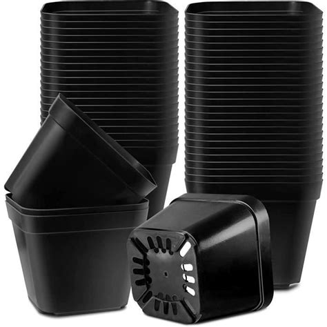 Pots pour Semis 10cm 50 Pieces Pots de Pépinière Plastique