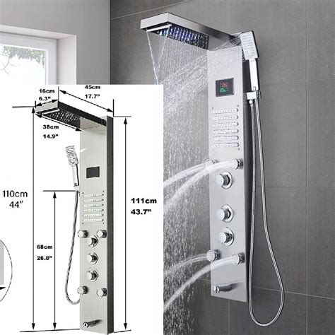Panel Prysznicowy LED Ze Stali Nierdzewnej Z Deszc 0763341656076