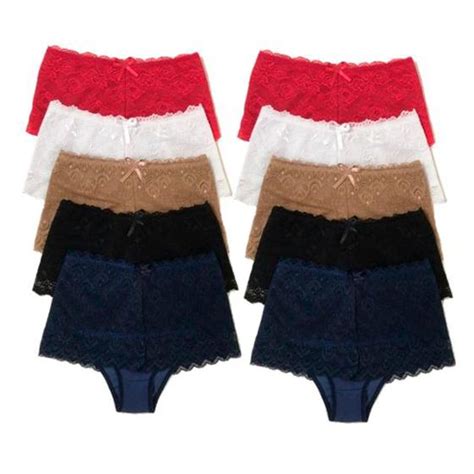 10 Calcinhas Cintas Cintura Alta Renda Luxo Modeladora Qualibella