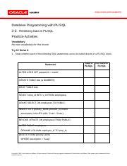 PLSQL 3 2 Practice 1 Pdf Oracle Academy Database Programming