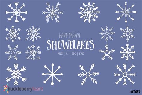 Frozen Snowflake ClipArt Black Color Winter Clip Art Intricate Clip