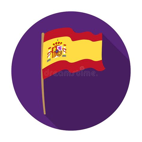 Bandera Del Icono De España En Estilo Plano Aislado En El Fondo Blanco