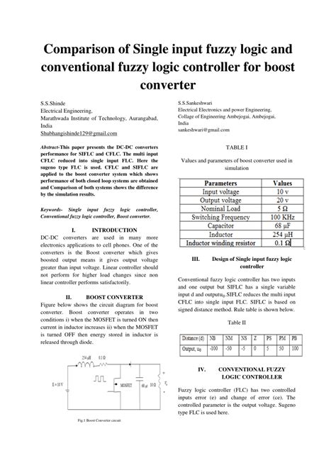 pdf comparison of single input fuzzy logic and conventional fuzzy logic controller for boost