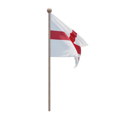 England 3d Illustration Flag On Pole Wood Flagpole 11234217 PNG