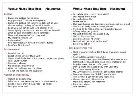 World Naked Bike Ride Slogans As Bare As You Dare