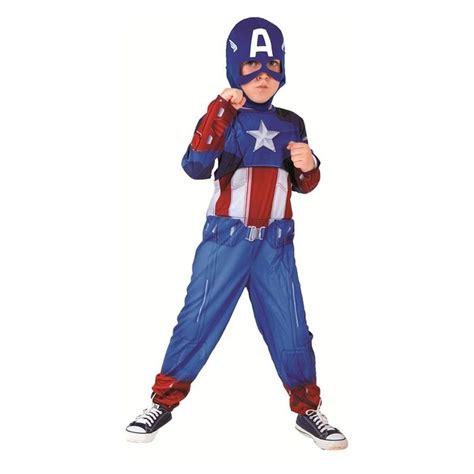 Fantasia Capitão America Infantil Longa Classica Máscara Submarino