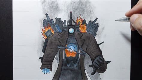 How To Draw Titan Cameraman Destroyed In Skibidi Toilet Youtube