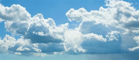 Premium Photo Blue Sky Background With White Clouds Horizont Panorama
