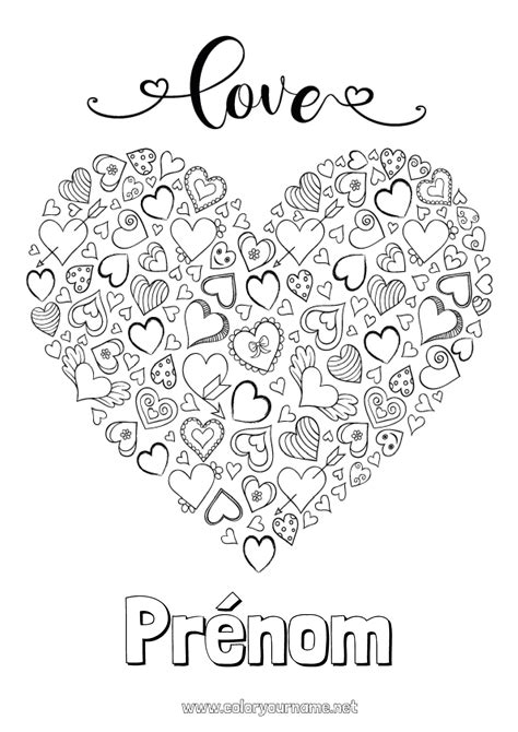 Coloriage N805 Coeur Je T Aime Saint Valentin