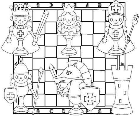 Chess Board Chess Game Coloring Pages