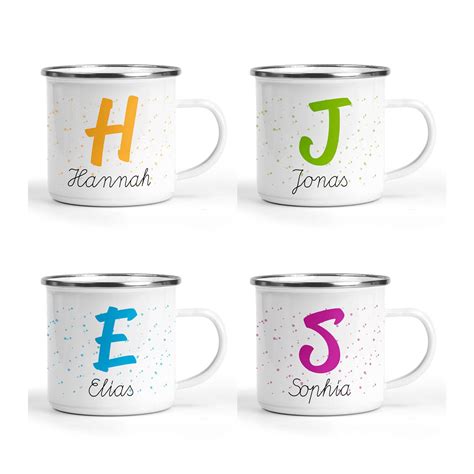 Personalisierte Emaille Tasse Mit Namen Und Buchstaben Etsy De