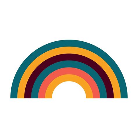 Groovy Rainbow Vector Illustration In Retro Style 12980183 Vector Art