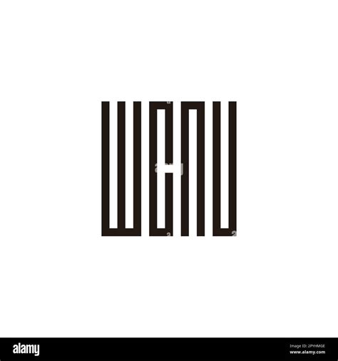 Letter W C N And U Square Rectangles Geometric Symbol Simple Logo