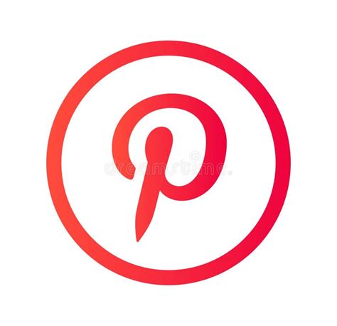 Icono De Redondeo Del Logotipo De Pinterest Aislado En Fondo Blanco