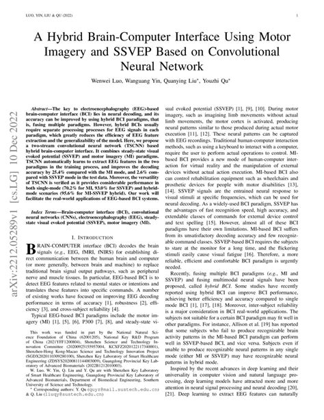 a hybrid brain computer interface using motor imagery and ssvep based on convolutional neural