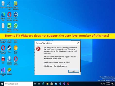 How To Fix VMware Does Not Support The User Level Monitor Of This Host