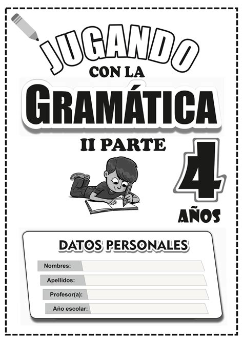 Cuaderno de Gramática para nivel Inicial 4 años Material Imprimible