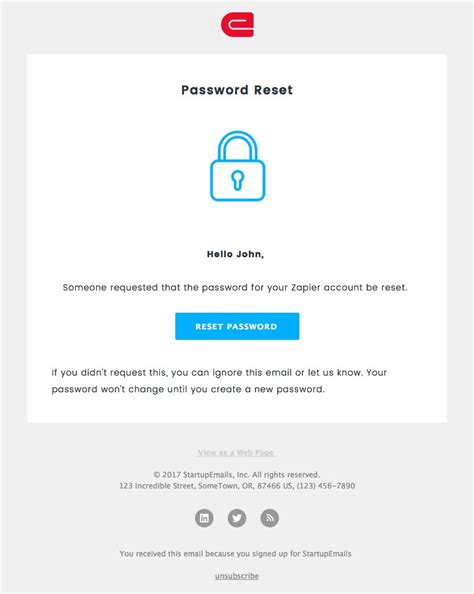 Password Reset Responsive HTML Email Template