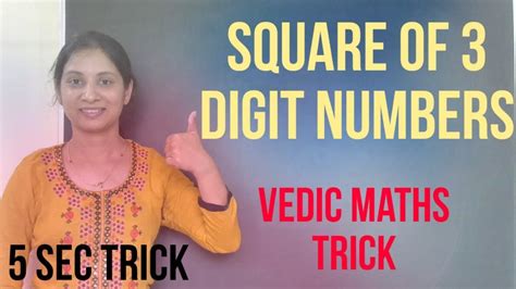how to find square of any 2 digit and 3 digit numbers easily vedic maths tricks youtube