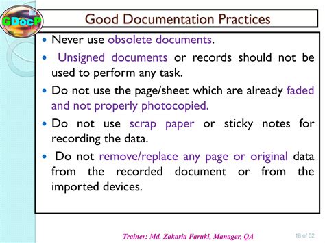 Good Documentation Practice GDocP Pdf